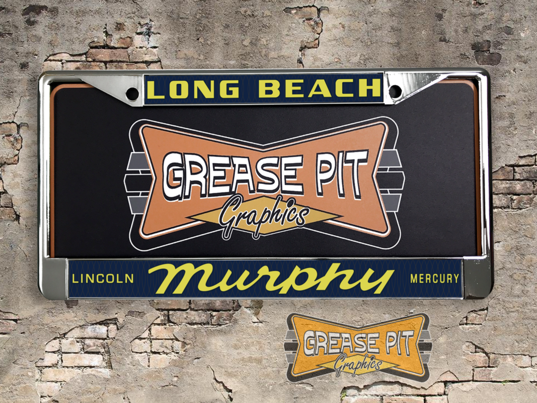 Murphy Lincoln Mercury License Plate Frame Long Beach - Grease Pit Graphics