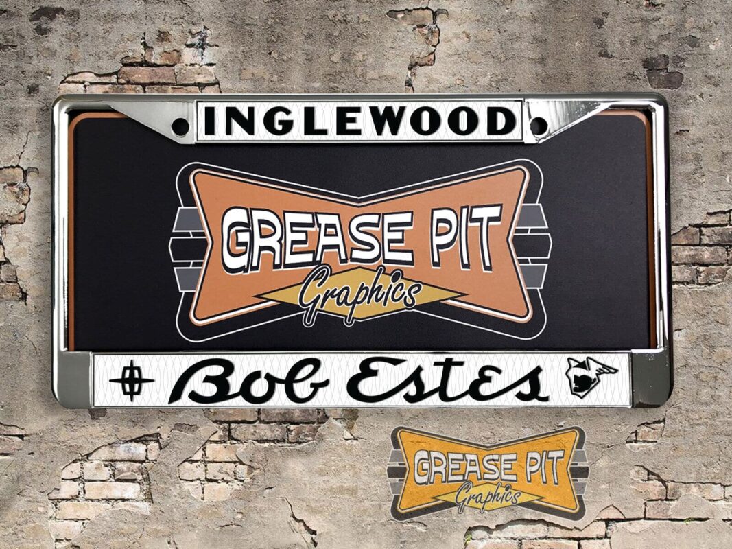 Bob Estes Mercury License Plate Frame Inglewood - Grease Pit Graphics