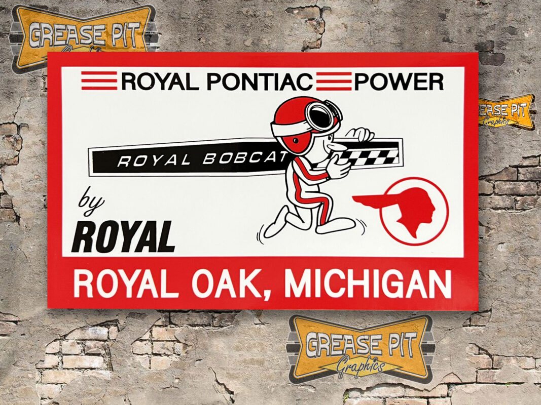 Royal Pontiac Power Royal Bobcat Valve Cover Sticker / Decal - Grease ...