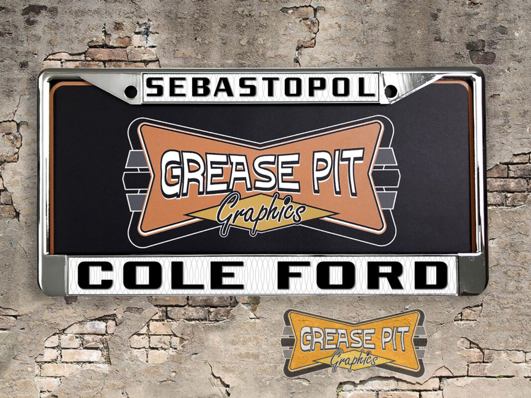 Cole Ford License Plate Frame Sebastopol - Grease Pit Graphics