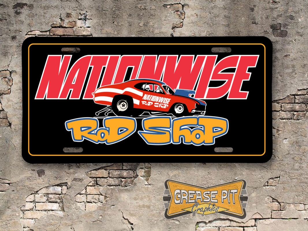 Vintage Style Hot Rod Chevy Eater License Plate - Grease Pit Graphics