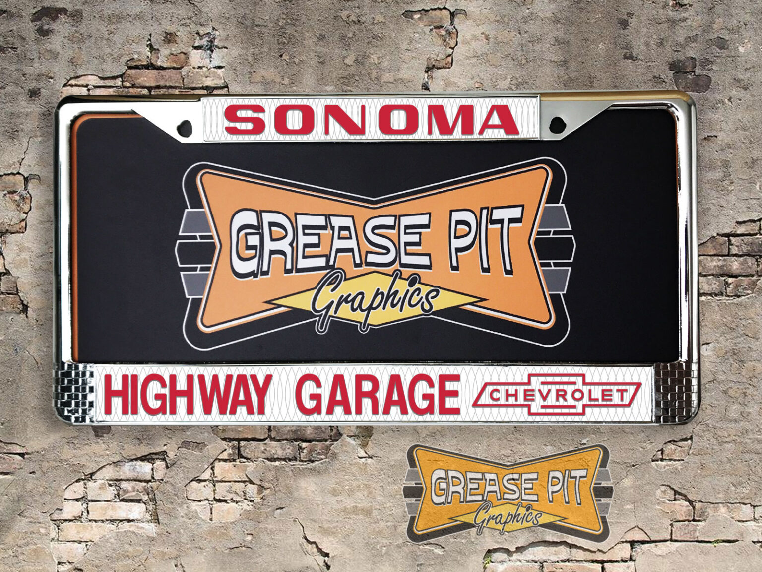 Highway Garage Chevrolet License Plate Frame Sonoma - Grease Pit Graphics